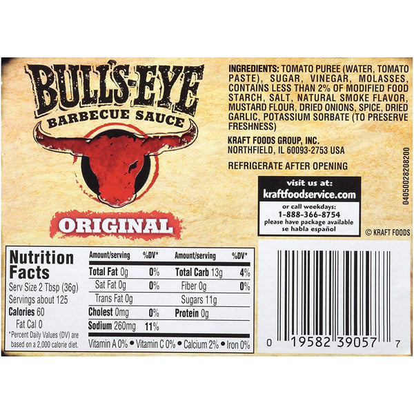Kraft Bullseye Barbeque Sauce, 128 Ounce - Snazzy Gourmet